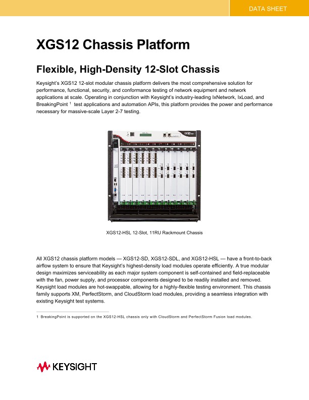 XGS12 Chassis Platform PDF Asset Page | Keysight